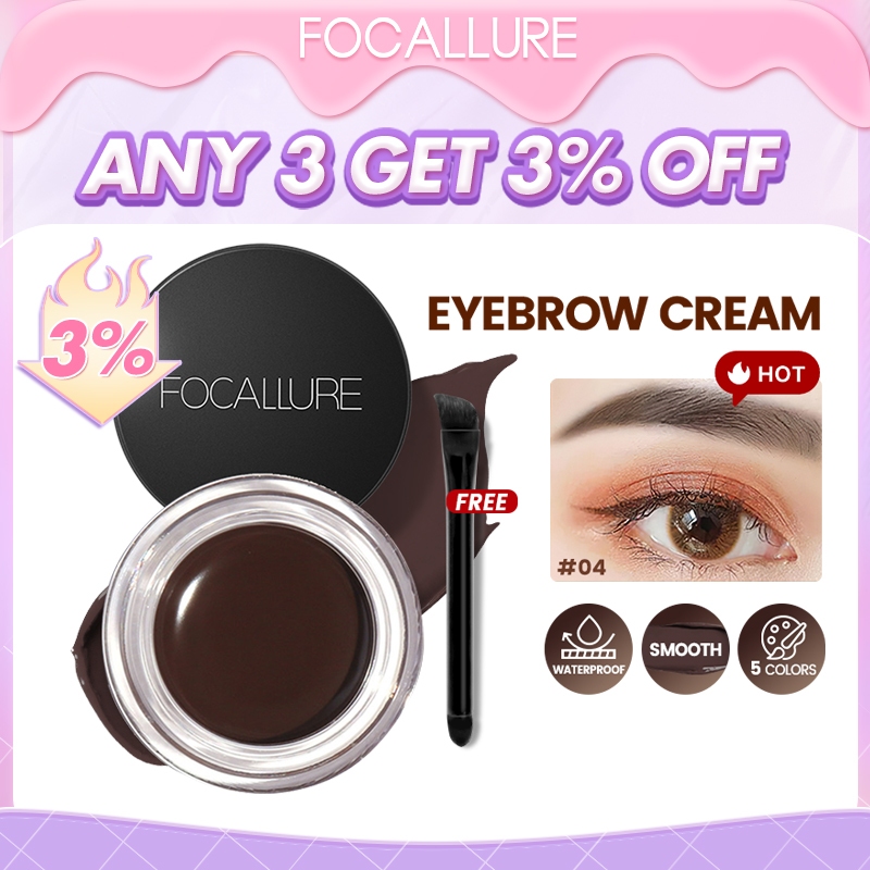 FOCALLURE Eyebrow Cream With Brush Waterproof Brow Gel Eyes Makeup ...