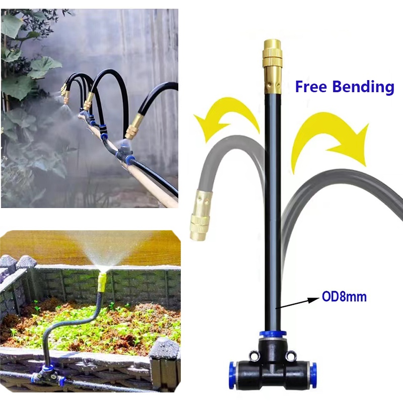 6-12MM Free Bending Mist Nozzle Universal Spray Nozzle Straight Push ...