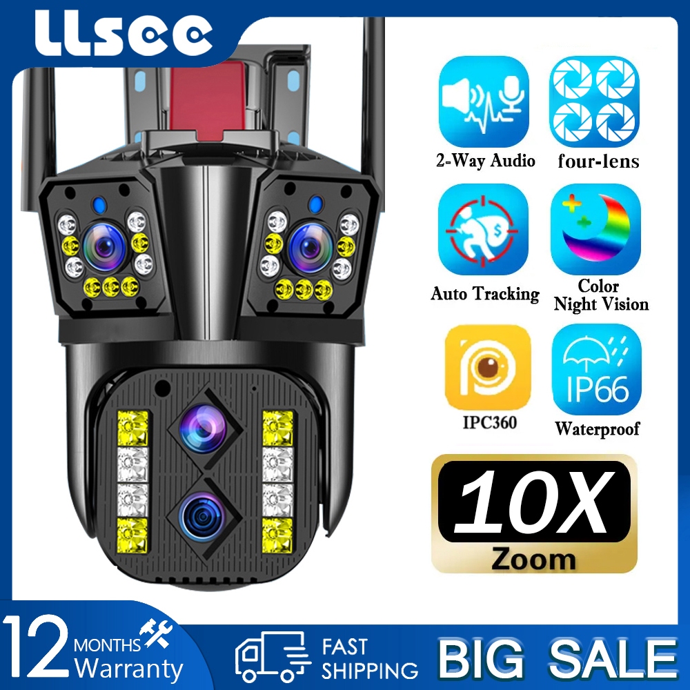 LLSEE five lens CCTV wireless outdoor waterproof 20MP 10K cctv wifi camera monitoring 360 20X ...