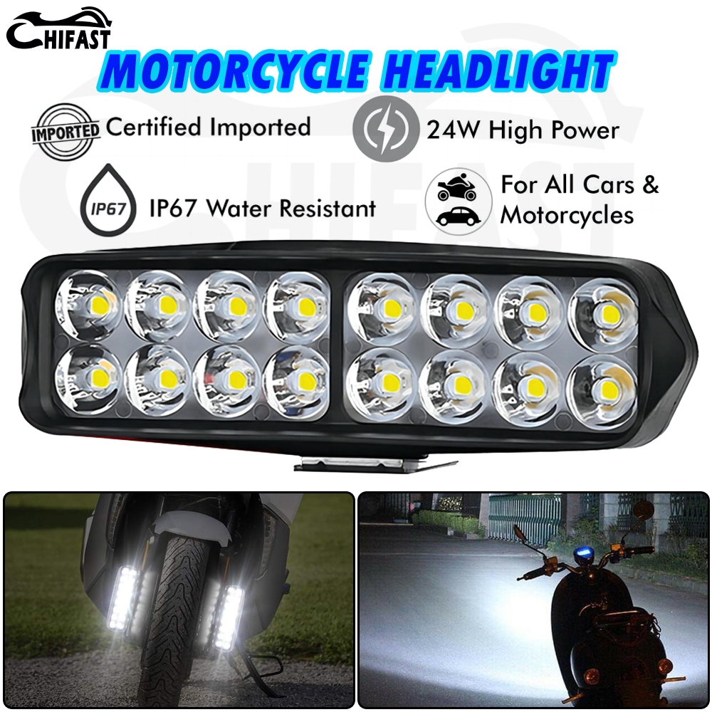 HIFAST 16 LED Motorcycle Led Headlights Spotlight 1PCS White Working ...