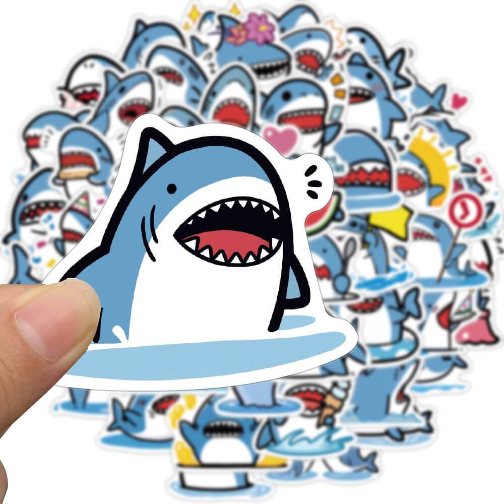 [Large Stickers]50PCS Kawaii Cute Shark Stickers for Laptop ...