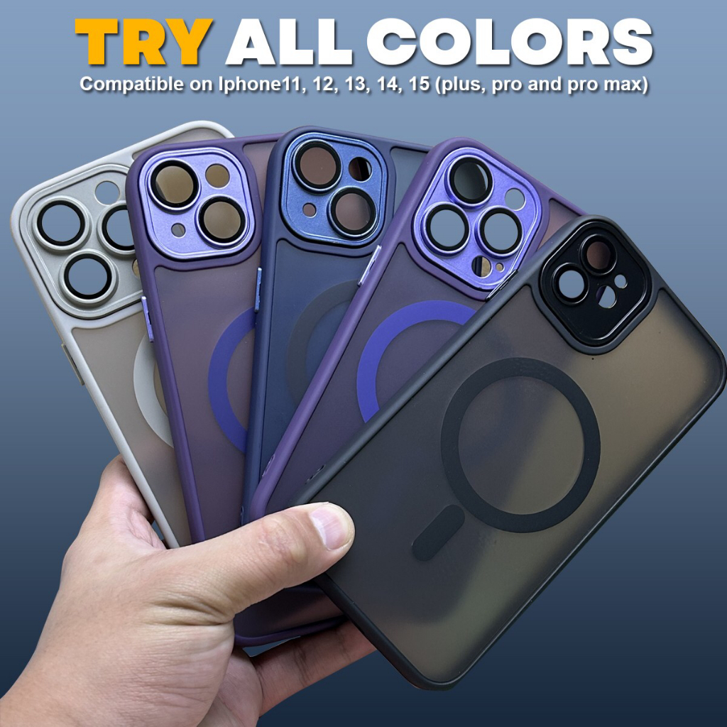 RII Magnetic Wireless Charging Phone Case with Glass Lens Shockproof ...