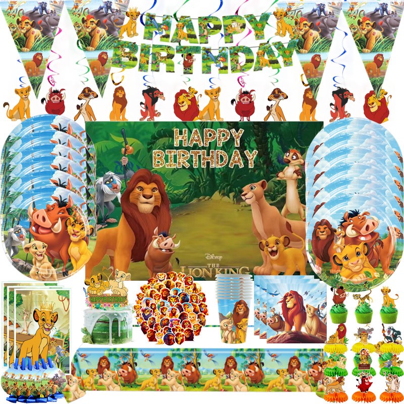 Lion King Simba Kid Birthday Party Decoration Disposable Tableware ...