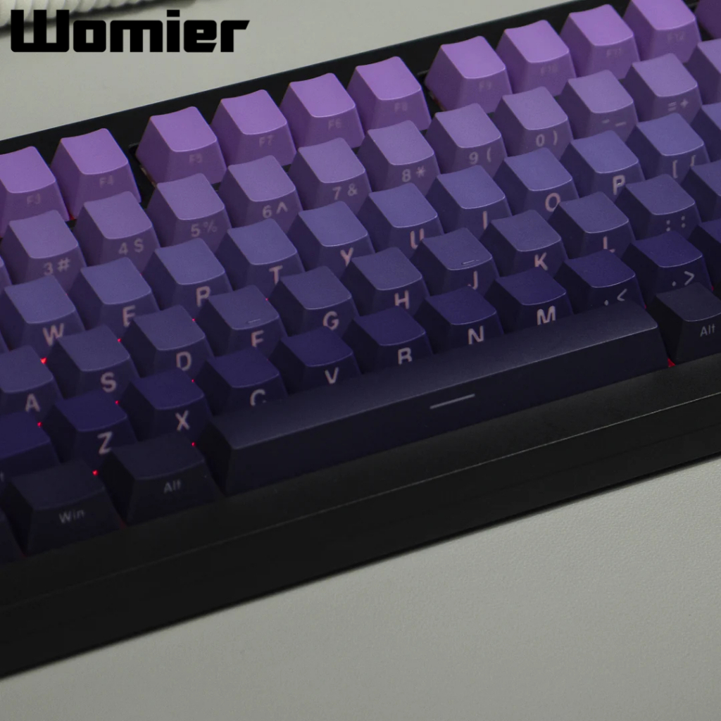 WOMIRE Side Printed Keycaps, 136 Keys Gradient Purple Keyboard Cover ...