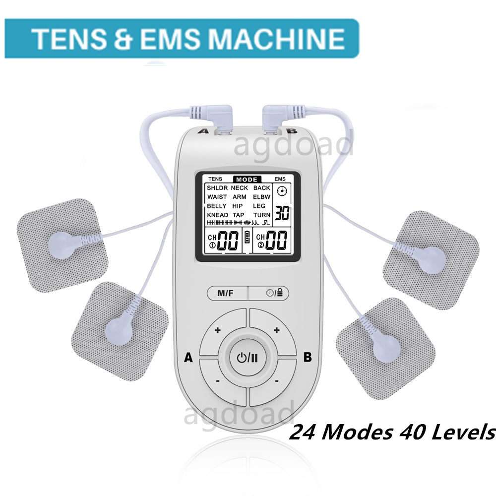 Tens EMS Machine Electronic Pulse Massager, 24 Modes 40 Levels Massager ...
