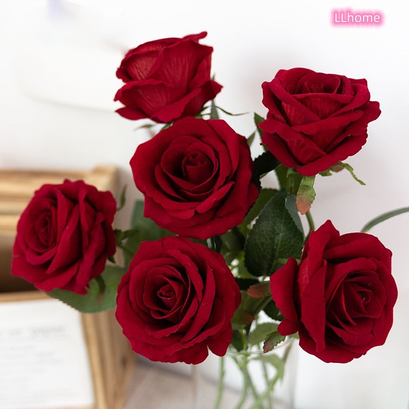 High Quality Velvet Rose&Cloth Rose Fake Rose Fake Flowers Artificial ...