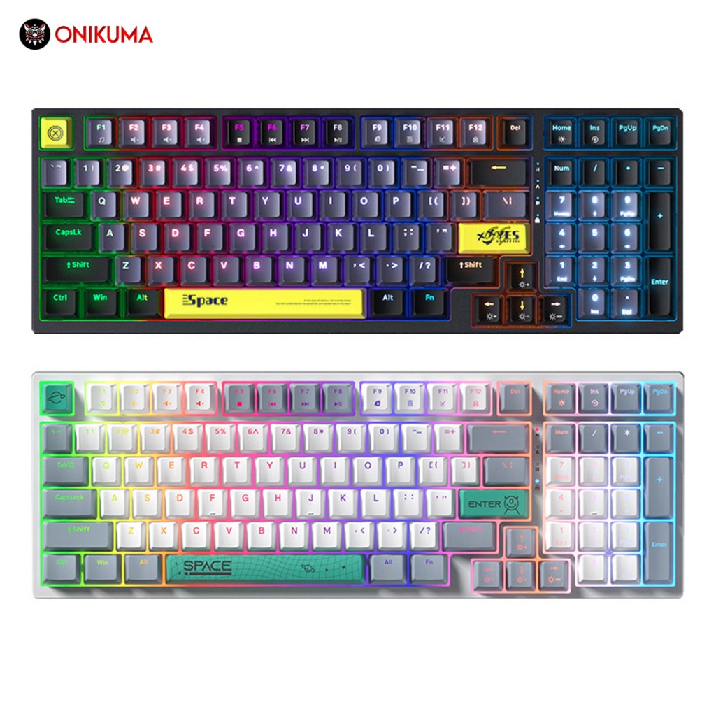 ONIKUMA G38 Wired Mechanical Keyboard With RGB Light, 98 Keys Gamer For ...