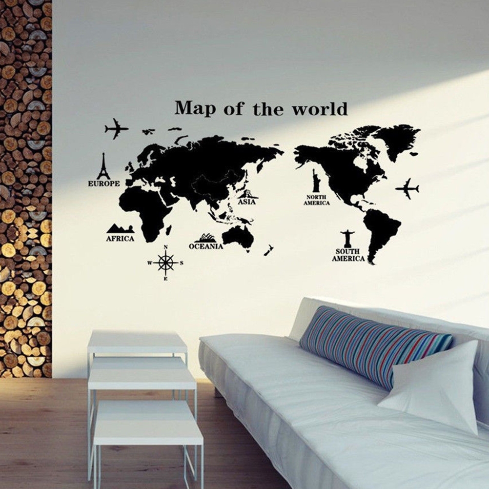 NTPH DIY World Map Removable PVC Vinyl Art Room Wall Sticker Decal ...
