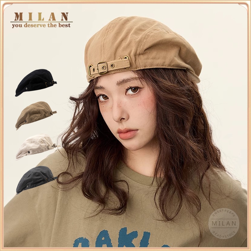 Milan American Retro Reverse Wearing Cap Beret Men Women Pure Cotton ...