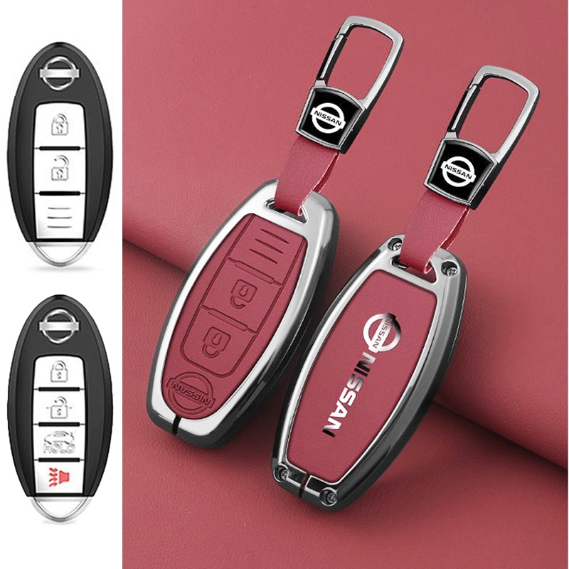 for Nissan Navara Keyless Remote Car Key Cover Case with Chain key fob ...