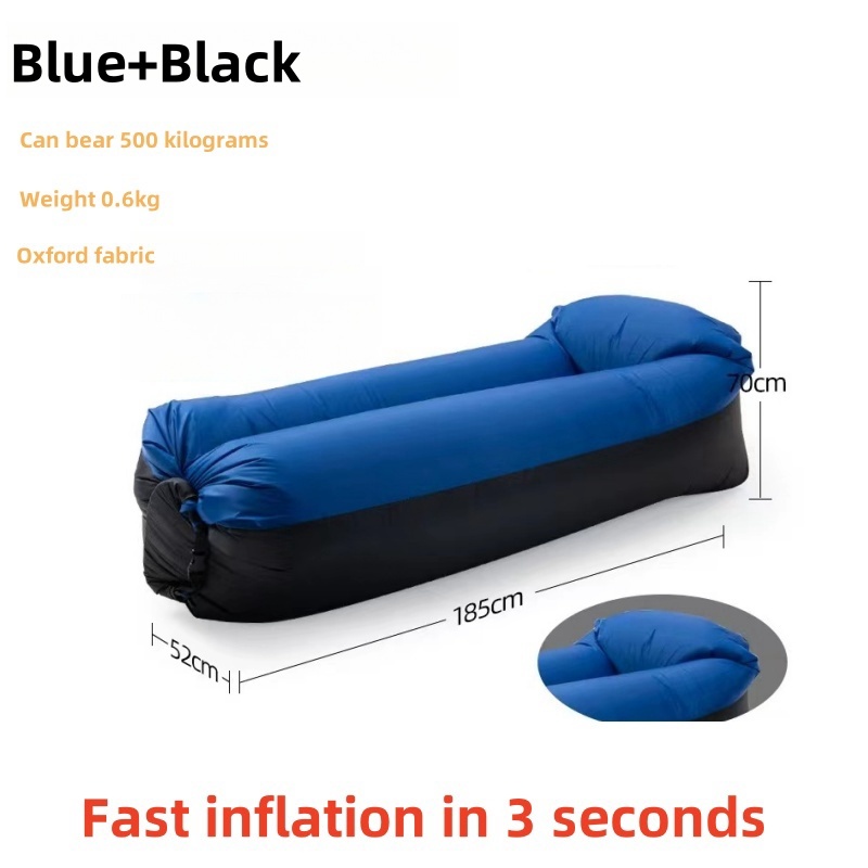 Inflatable Sleeping Bag Banana Bed With Pillow Folding Sofa Beach Air ...
