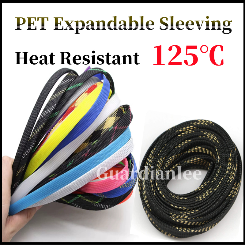 4mm Snake Skin Wire Cover PET Expandable Sleeving Wire Insulators Heat ...
