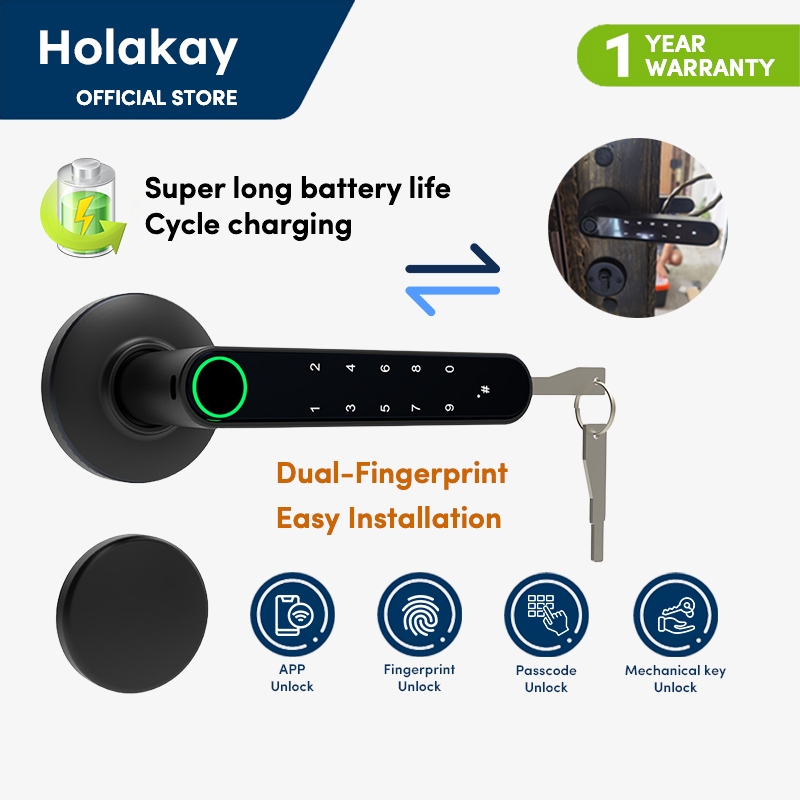 Tuya App Bluetooth WiFi Double / Single Sides Biometric Smart Gate Lock ...