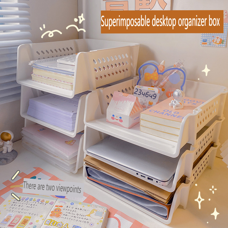 Desktop Storage Box Desktop File Storage Containers Office Paper ...