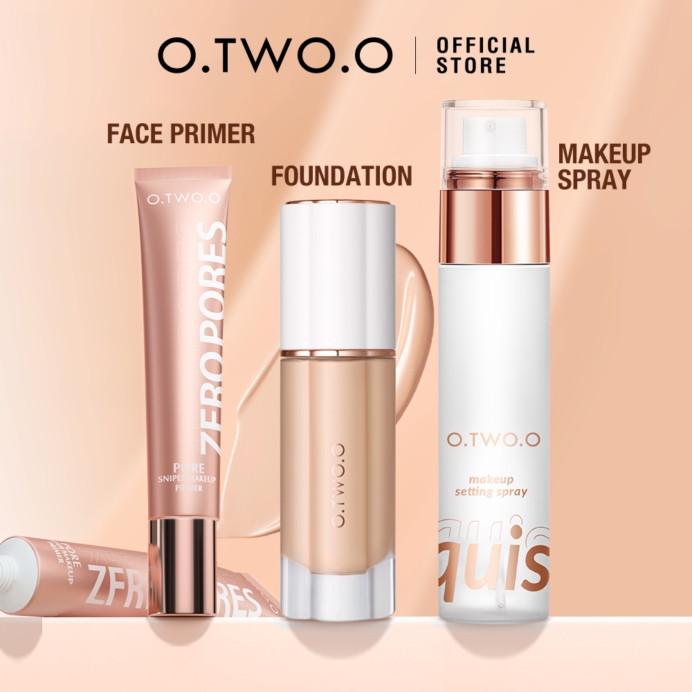 O.Two.O Face Makeup Set 3pcs Primer Liquid Foundation+ Setting Spray ...