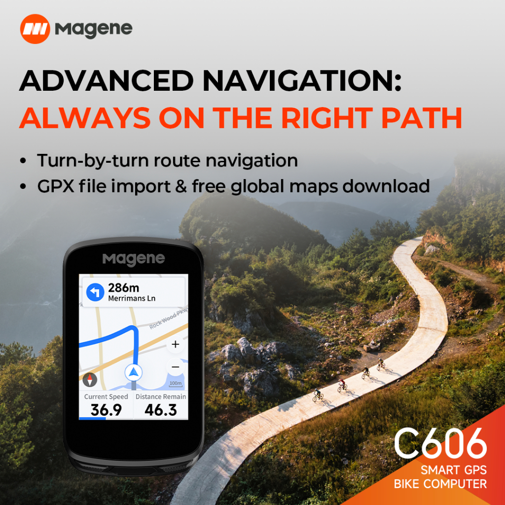 Magene C606 GPS Bike Computer Touchscreen Navigation Visualized ...