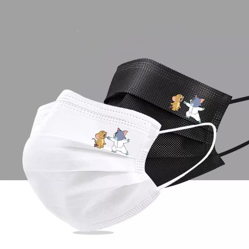 30/60pcs! Tom and Jerry Black White Face Individually Packed Mask for ...