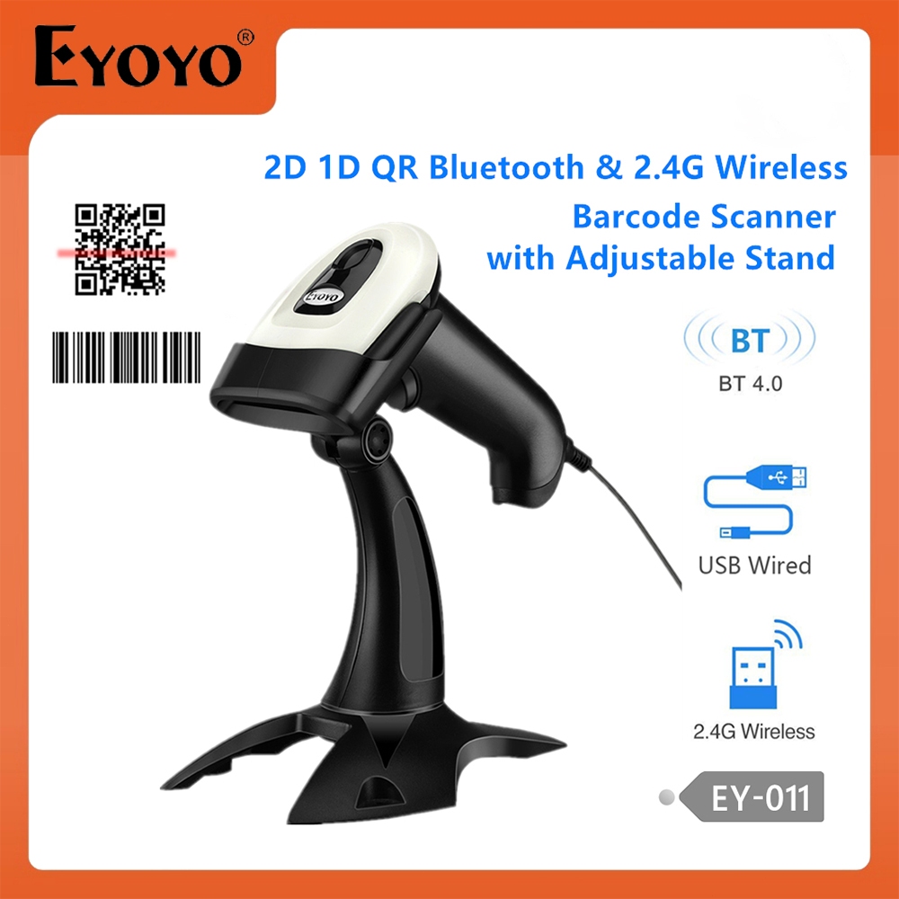 Eyoyo 1D 2D Barcode Scanner Bluetooth QR Code Reader Wireless 1D Bar ...