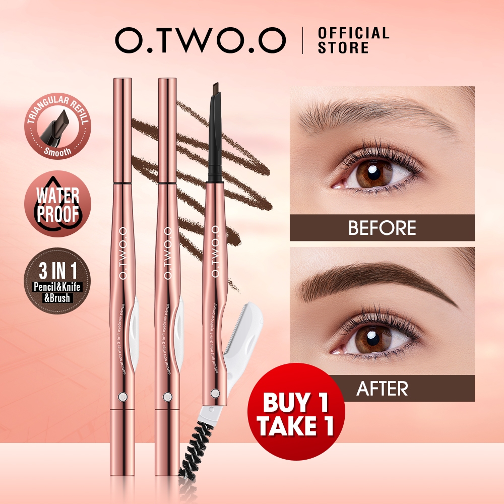 O.TWO.O 3 In 1 Eyebrow Pencil Waterproof Original Long Lasting With ...