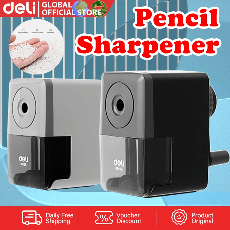 Deli E0616B Rotary Pencil Sharpener Hand Crank Manual Mechanical Pencil ...
