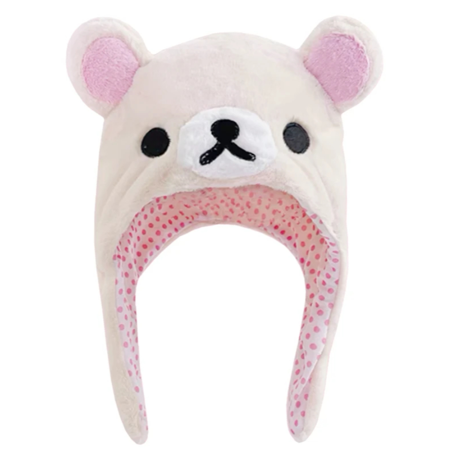Rilakkuma Korilakkuma Bear Plush Ushanka Hat Kawaii Cute Winter Hat For ...