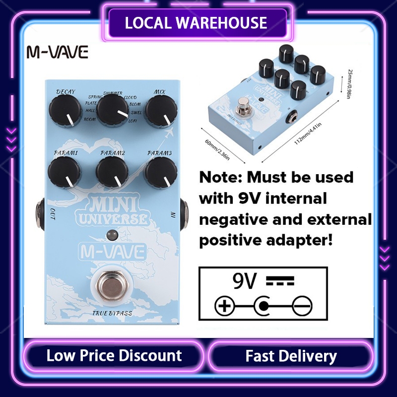M-VAVE Guitar Effect Pedal Digital Reverb Pedal Digital Modeling ...