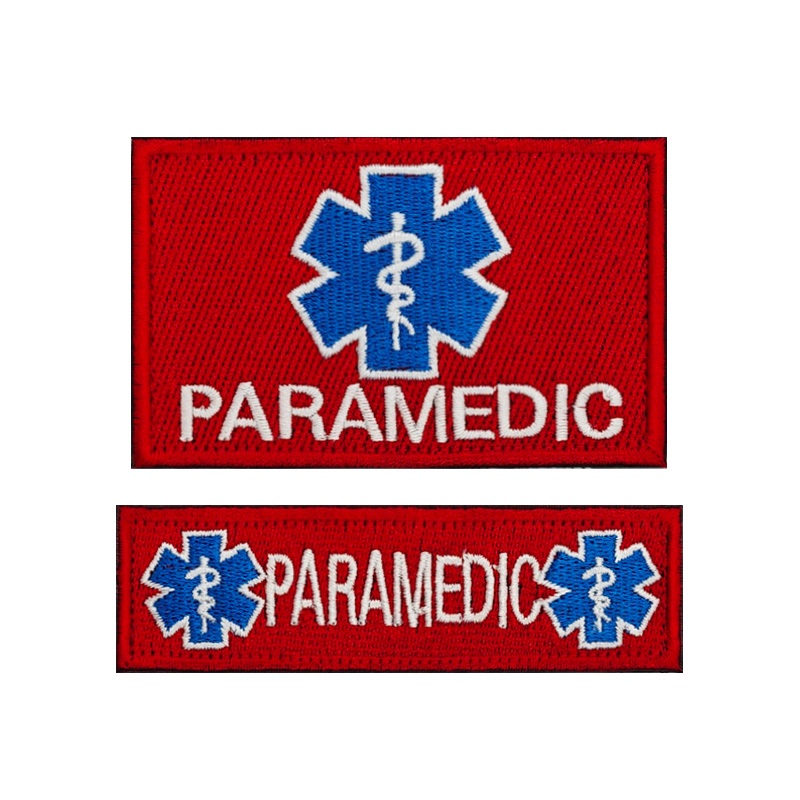 Paramedic Embroidered Velcro Red Life Star Snake Wand Badge Clothing ...