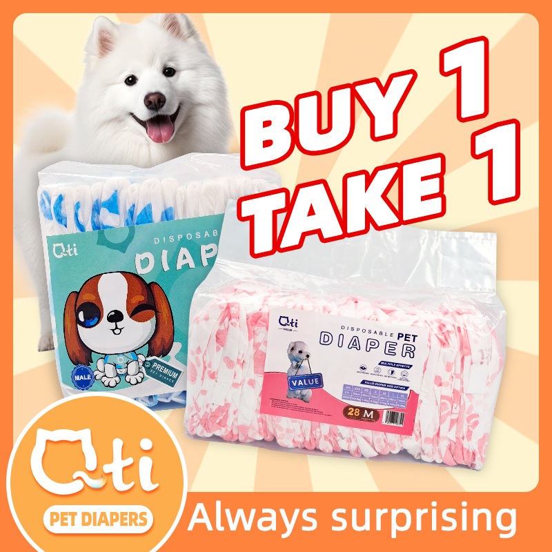 Qti Pet Diaper Dog Cat 72pcs value packaging diaper dog male | Shopee ...