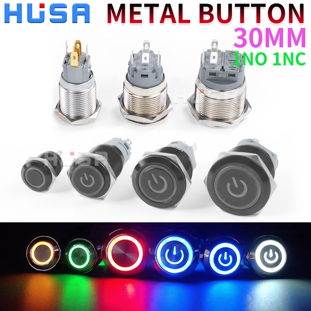 30mm 1NO1NC small Waterproof Metal Push Button Switch LED Light Self ...