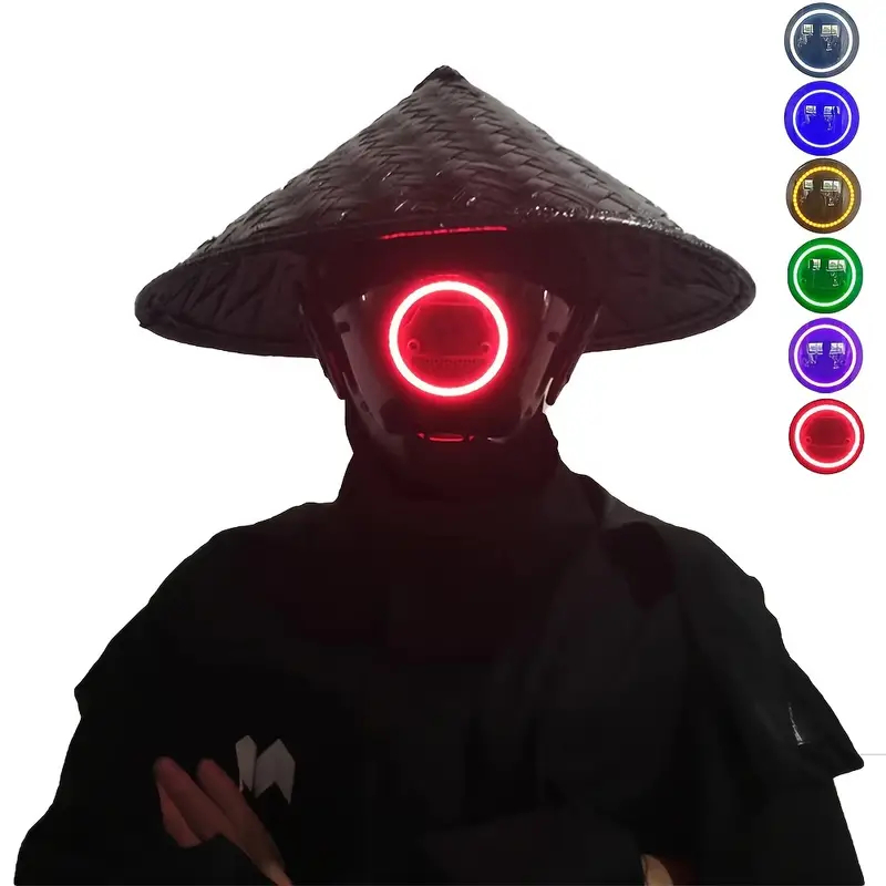 7 LED colors to choose from Cyberpunk Mask Selectable Led Samurai ...