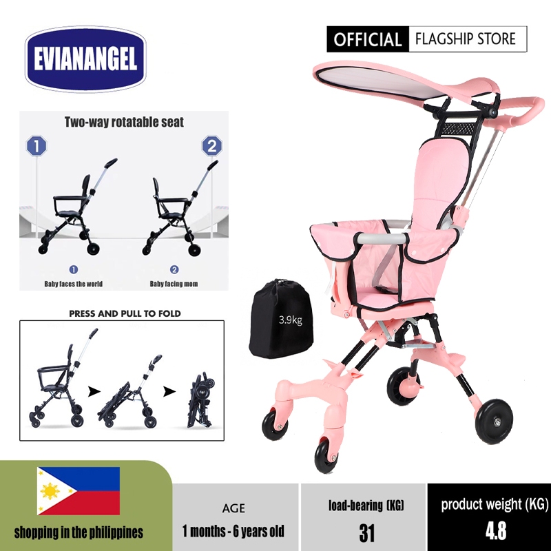 EVIANANGEL Foldable Stroller Lightweight Stable Soft Seat Hand Push For ...