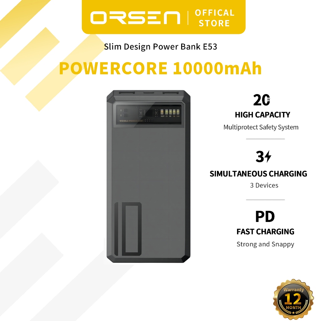 ORSEN E53 PD 20W Power Bank Fast Charge 10000mAh Portable PowerBank For ...