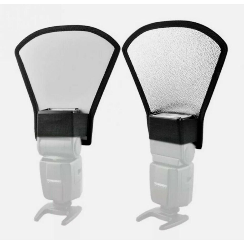 Silver / White Camera Flash Diffuser Softbox Reflector for DSLR Camera ...