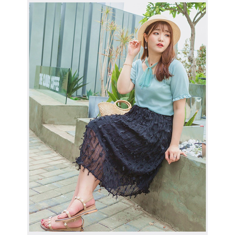 ready stock plus size skirt for women XL-4XL big size skirt korean ...