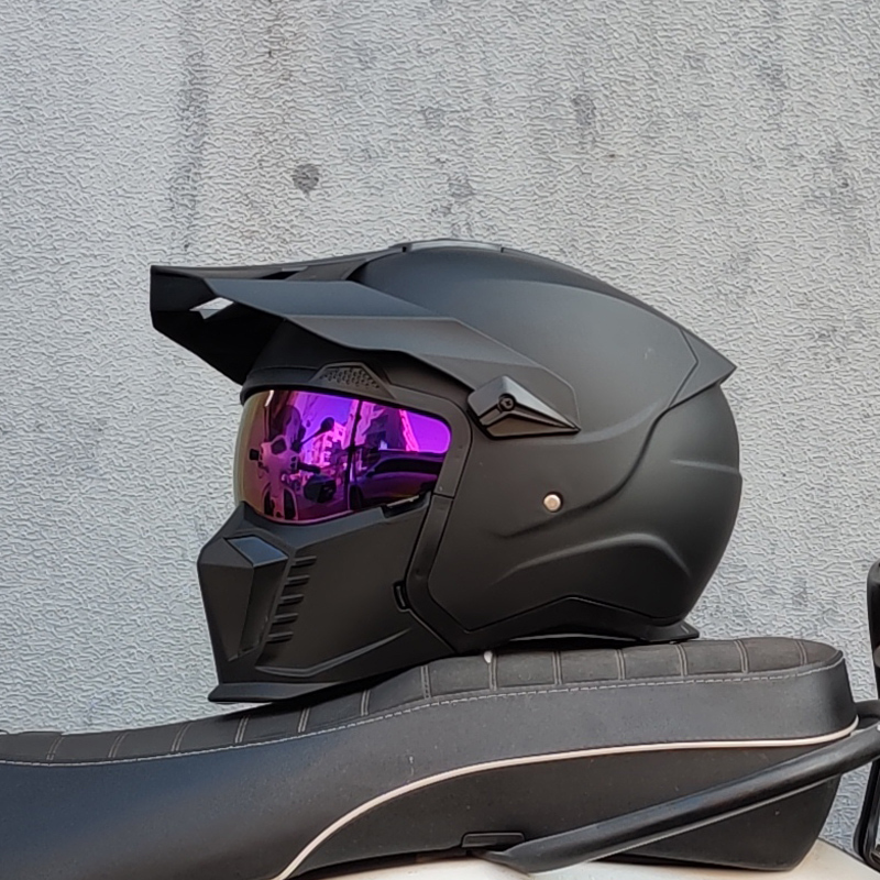ORZ Motorcycle Helmet Men's and Women's Vintage Full Helmet Four ...