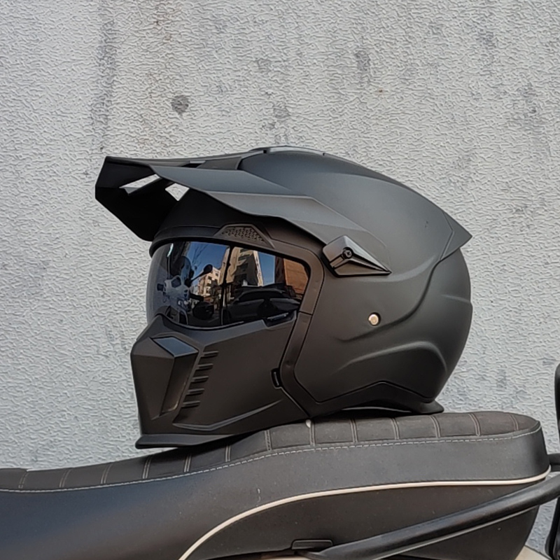 ORZ Motorcycle Helmet Men's and Women's Vintage Full Helmet Four ...