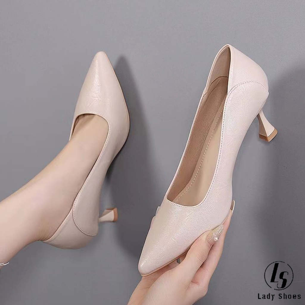 [LS] 2 inches Close Shoes with Heels Pointed Toe Office Stiletto Heels ...