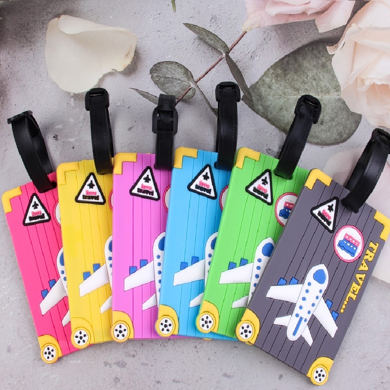 Luggage Tag Suitcase Bag Labels Handbag Tag Silicone Luggage Tag with Name ID Card for Travel ...