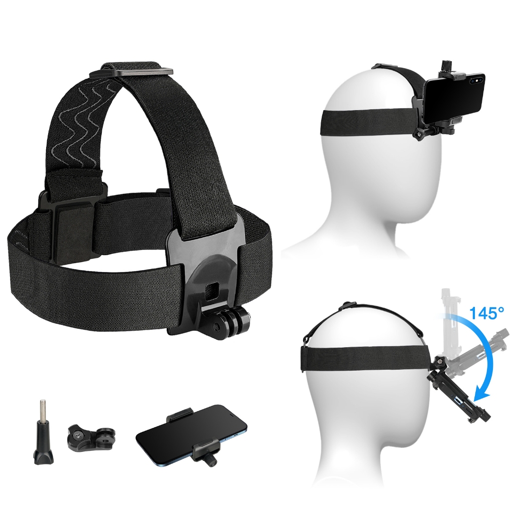 CAMOLA Phone Camera Head Mount Strap Phone Clip Holder for Video ...