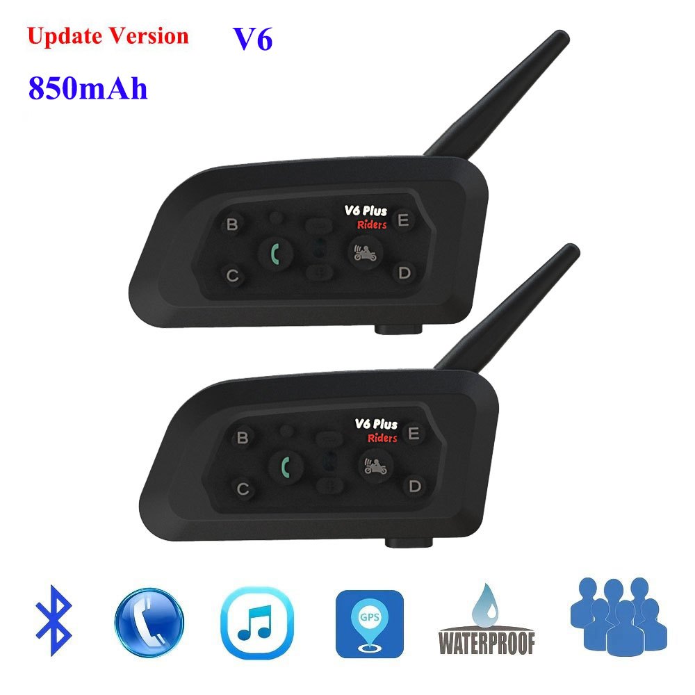 V6 Intercom V6 Plus Motorcycle Bluetooth Helmet Intercom for Moto ...