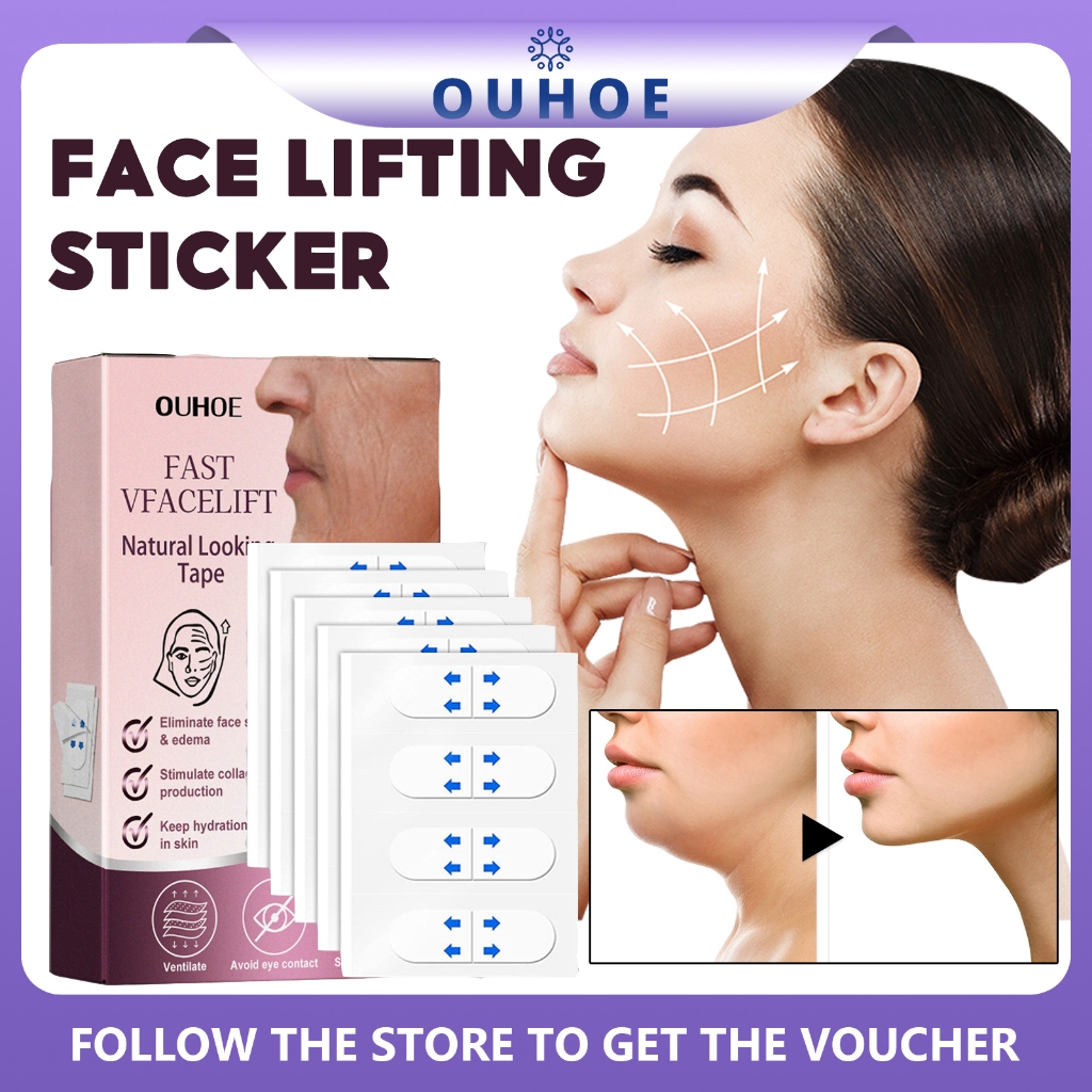 OUHOE Face Lifting Sticker 20Pcs Invisible Thin Face Tape Transparent ...