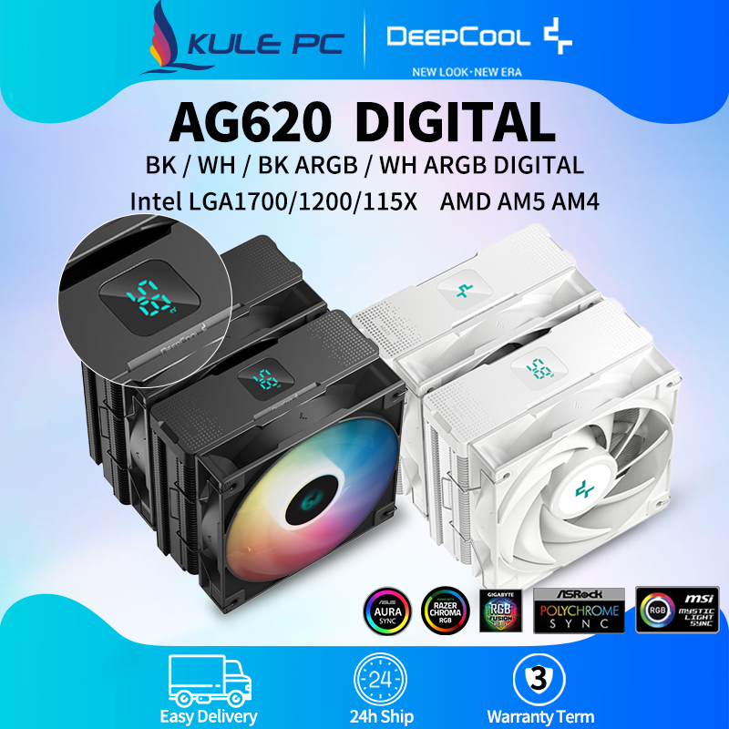 Deepcool AG620 Digital ARGB CPU Cooler 6 Heat Pipes For Intel LGA1700 LGA1200 LGA1155 AMD AM5 ...