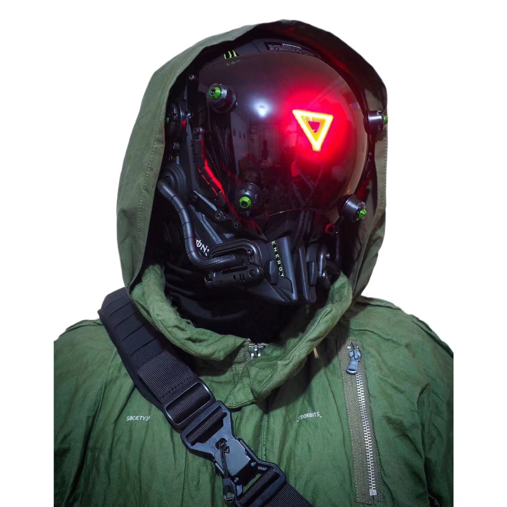 EVA Mech Mask Cosplay Cyberpunk Mask Triangular LED Light Outdoor ...