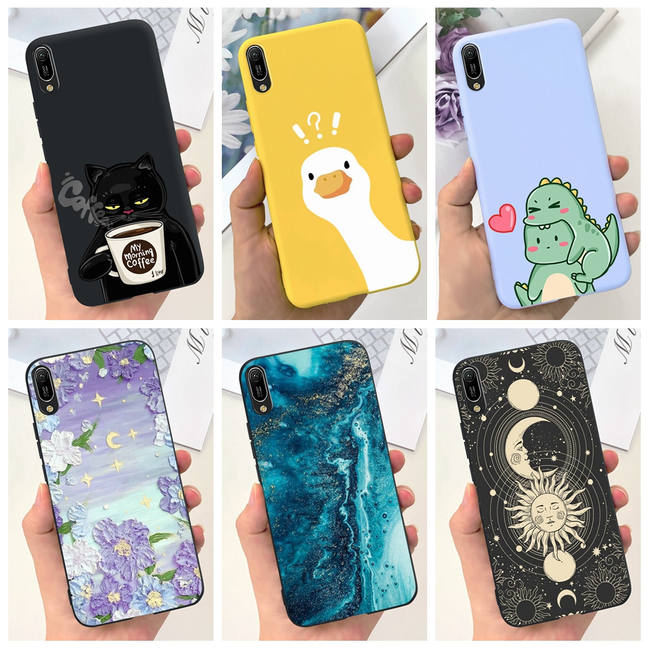 For Huawei Y6 Pro 2019 Case MRD-LX2 Cute Dinosaur Duck Flower Soft ...