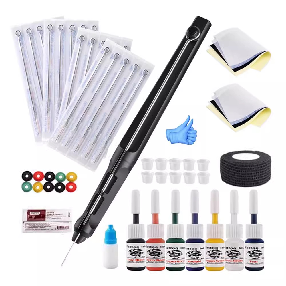 Tattoo ink pigments Hand Poke and Stick Tool Tattoo Kit Tattoo Hand ...