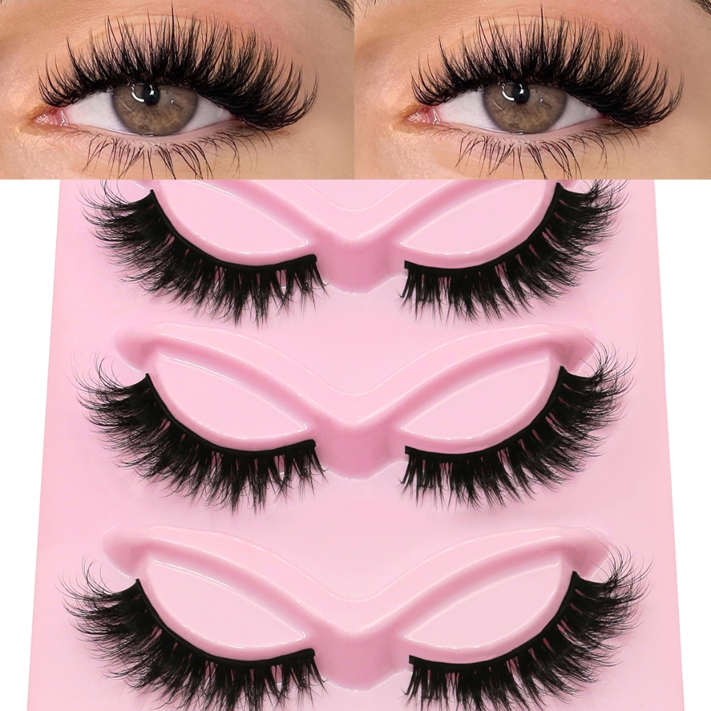 GROINNEYA 5 Pairs Manga Lashes Fluffy Soft Cross Lashes Dramatic Thick ...
