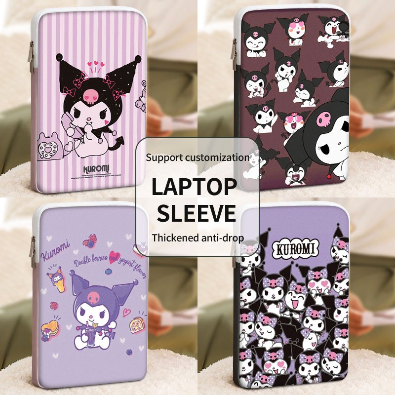 Kuromi Purple Cute Style Design Laptop Bag 10-15inch PU Leather ...