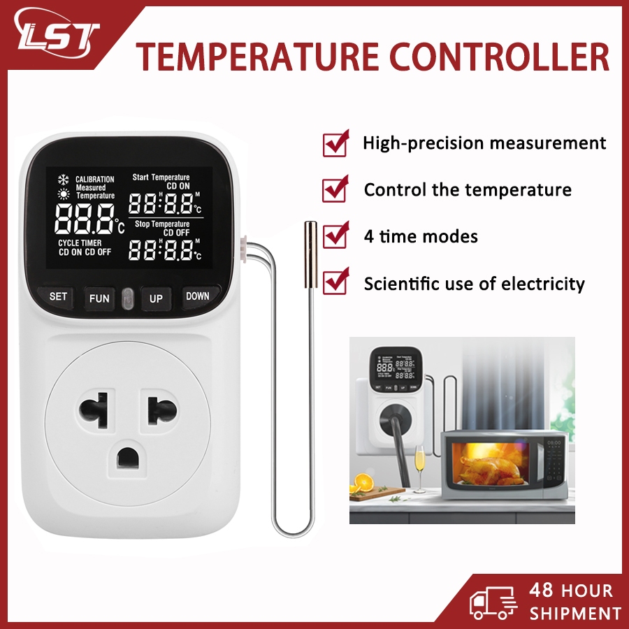 220V Temperature Controller Socket 15A Smart Incubator Multi-function Digital Display ...