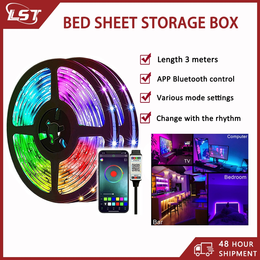 3M LED Light Strip APP Bluetooth Control 5V Neon Light Flexible Light ...