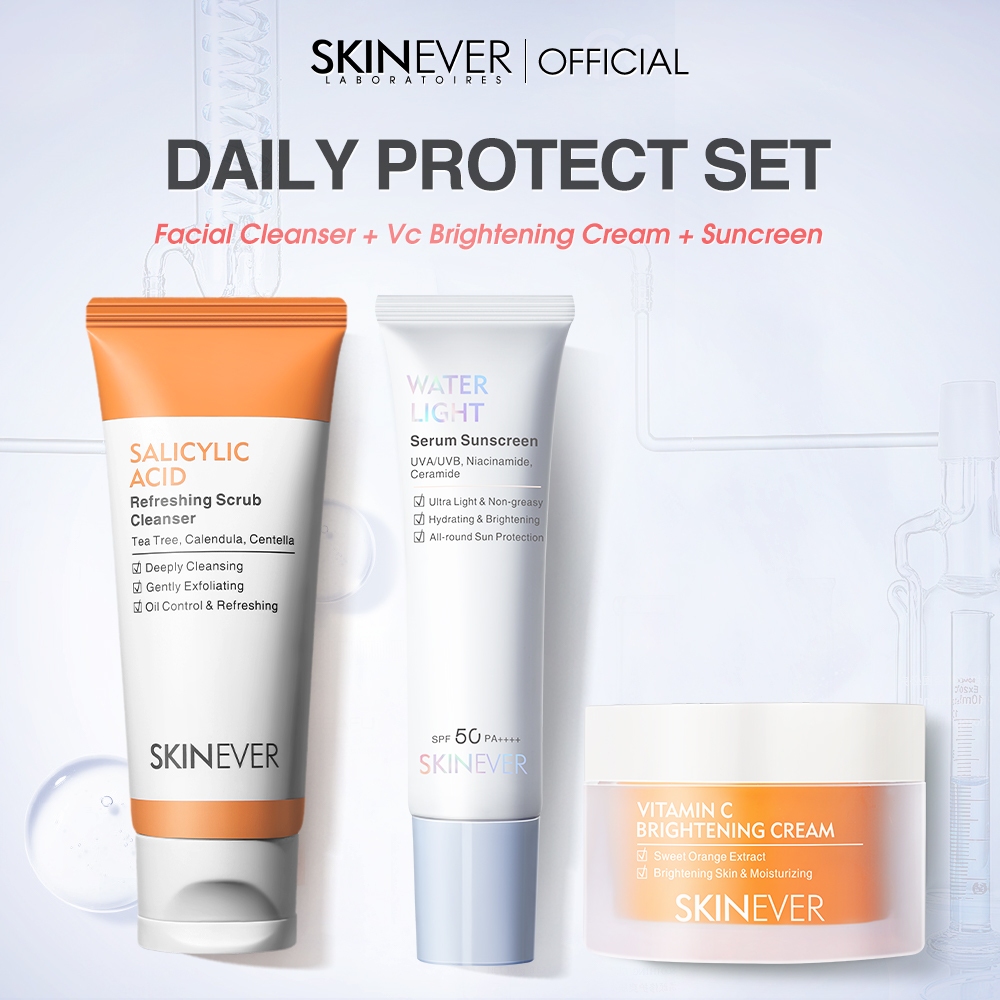 SKINEVER Daily Protect Set Salicylic Refreshing Scrub Cleanser Water ...